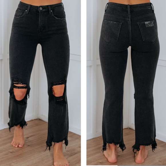 Risen Jeans | Jeans | Risen Black 9s High Waist Straight Leg Ripped ...